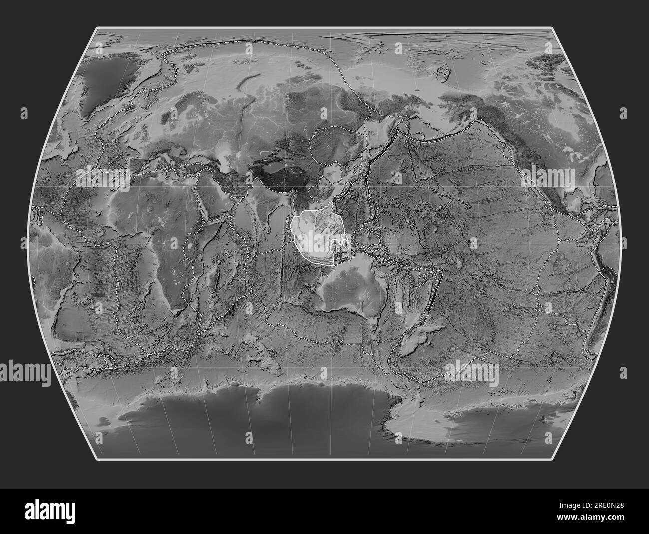 Sunda tectonic plate on the grayscale elevation map in the Times ...