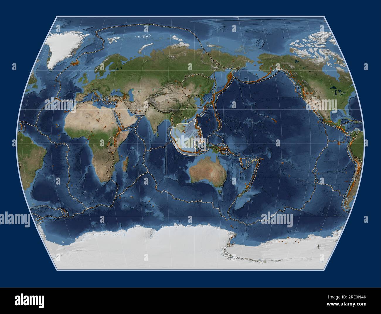 Sunda tectonic plate on the Blue Marble satellite map in the Times ...
