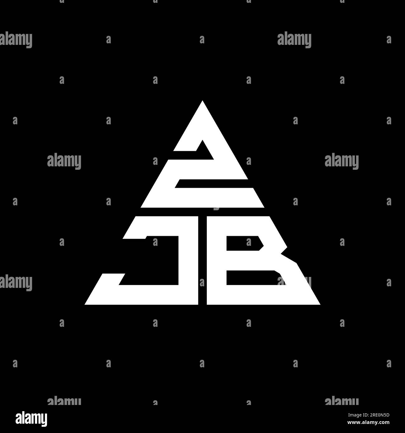 ZJB triangle letter logo design with triangle shape. ZJB triangle logo ...