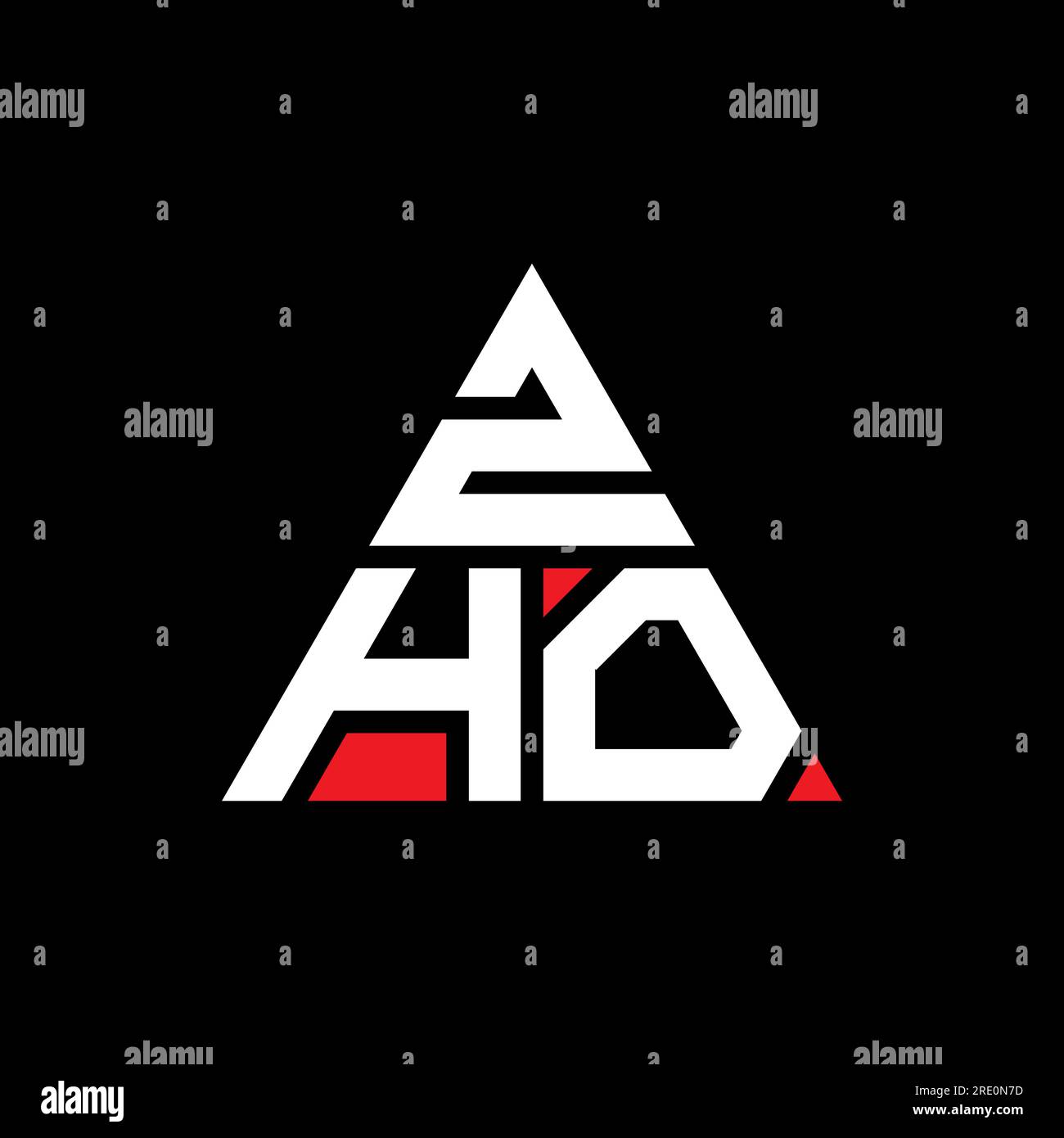 ZHO triangle letter logo design with triangle shape. ZHO triangle logo ...
