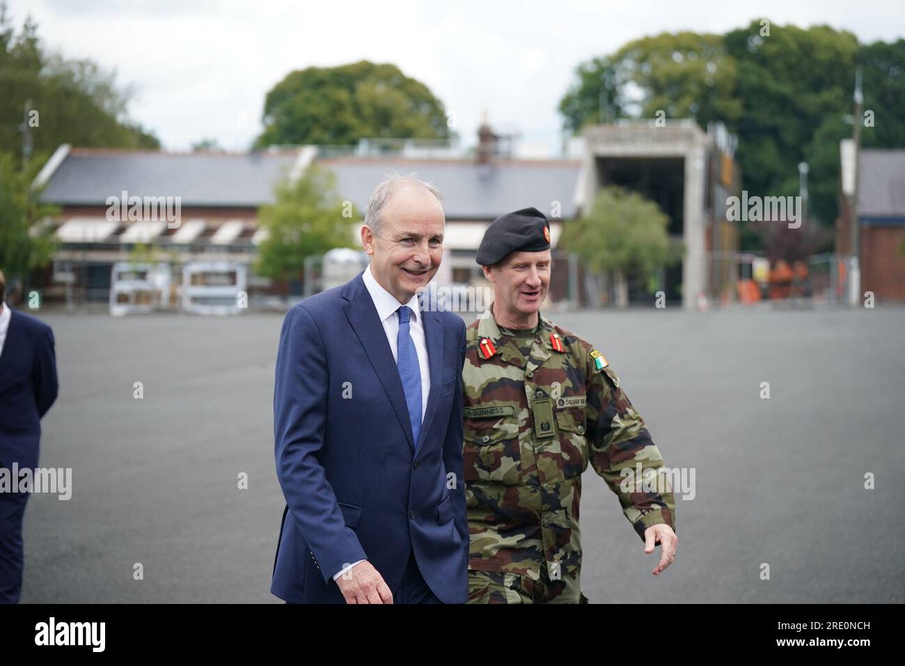 Minister for Defence Micheal Martin (left) walks with General Officer ...