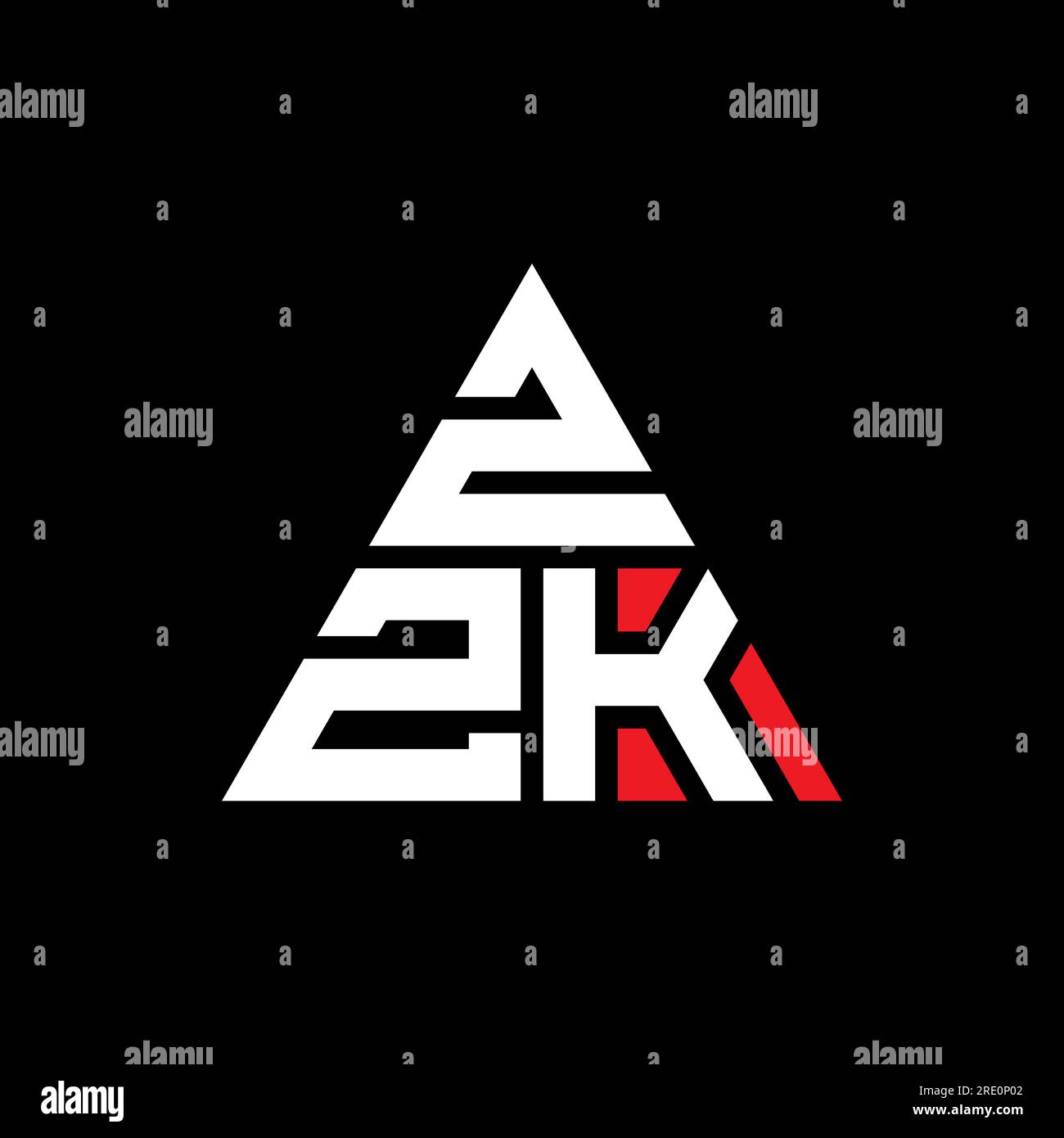 ZZK triangle letter logo design with triangle shape. ZZK triangle logo ...