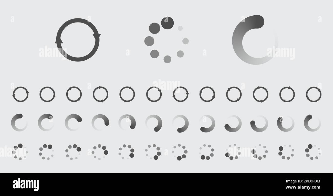 Circular Loading Buffering Icons Vector Set Video Ready for Animation ... Circular Loading Buffering Icons Vector Set Video Ready for Animation ...