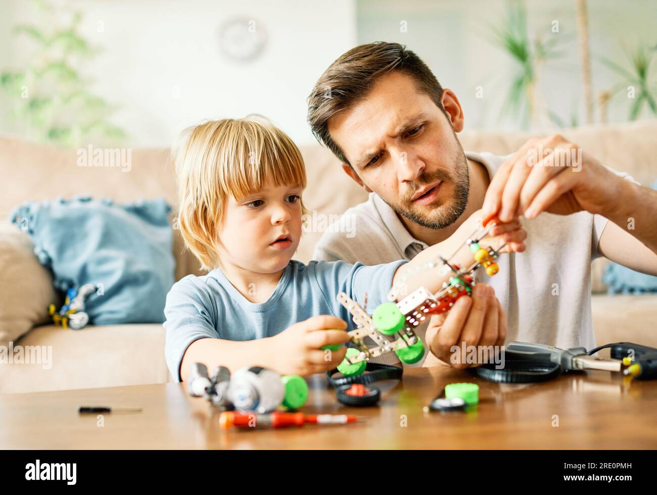 father child son family man boy together parent craft hobby tool ...