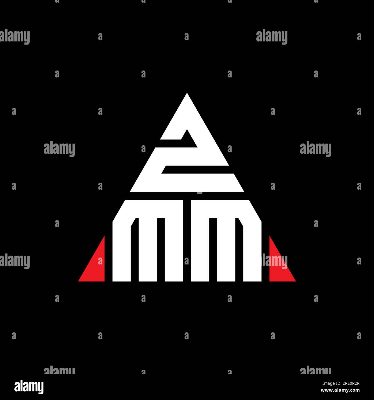 ZMM triangle letter logo design with triangle shape. ZMM triangle logo ...