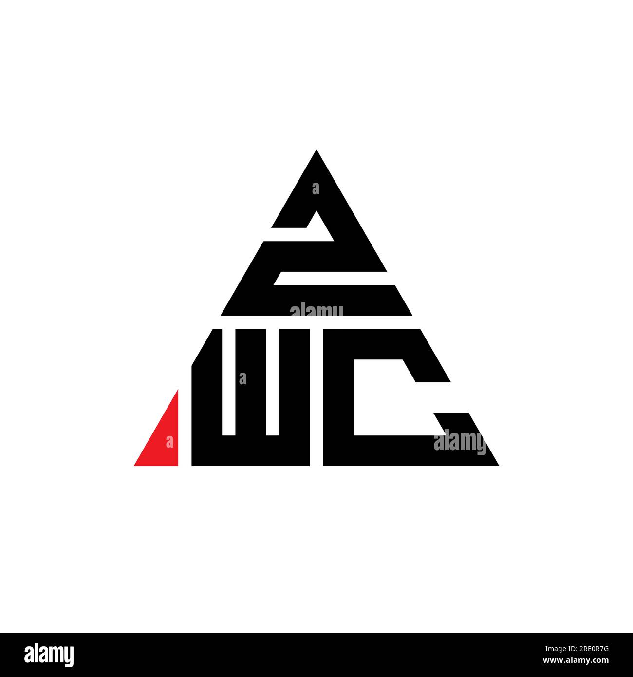 ZWC triangle letter logo design with triangle shape. ZWC triangle logo ...