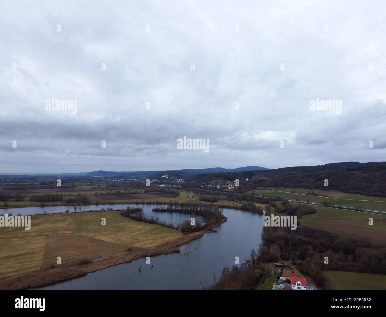 Danube river with beautiful untouched water landscape in Bavaria Stock ...