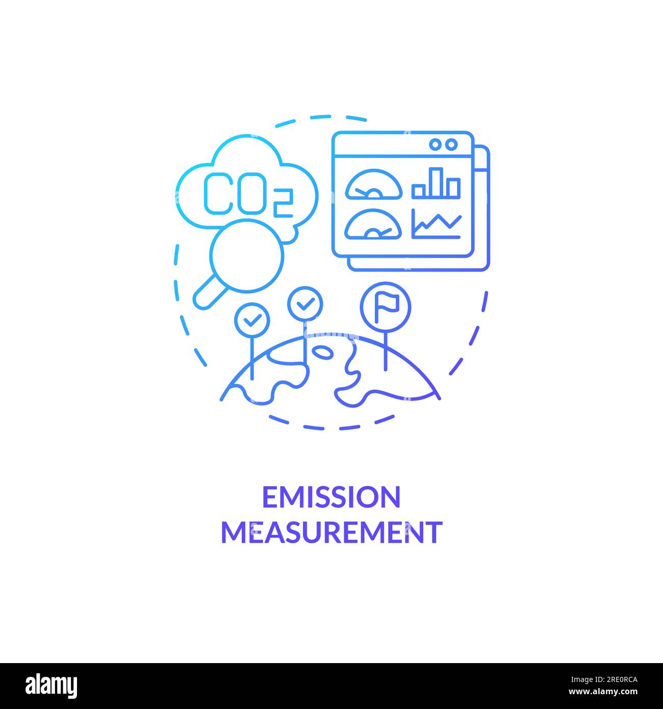 2D emission measurement concept icon Stock Vector Image & Art - Alamy