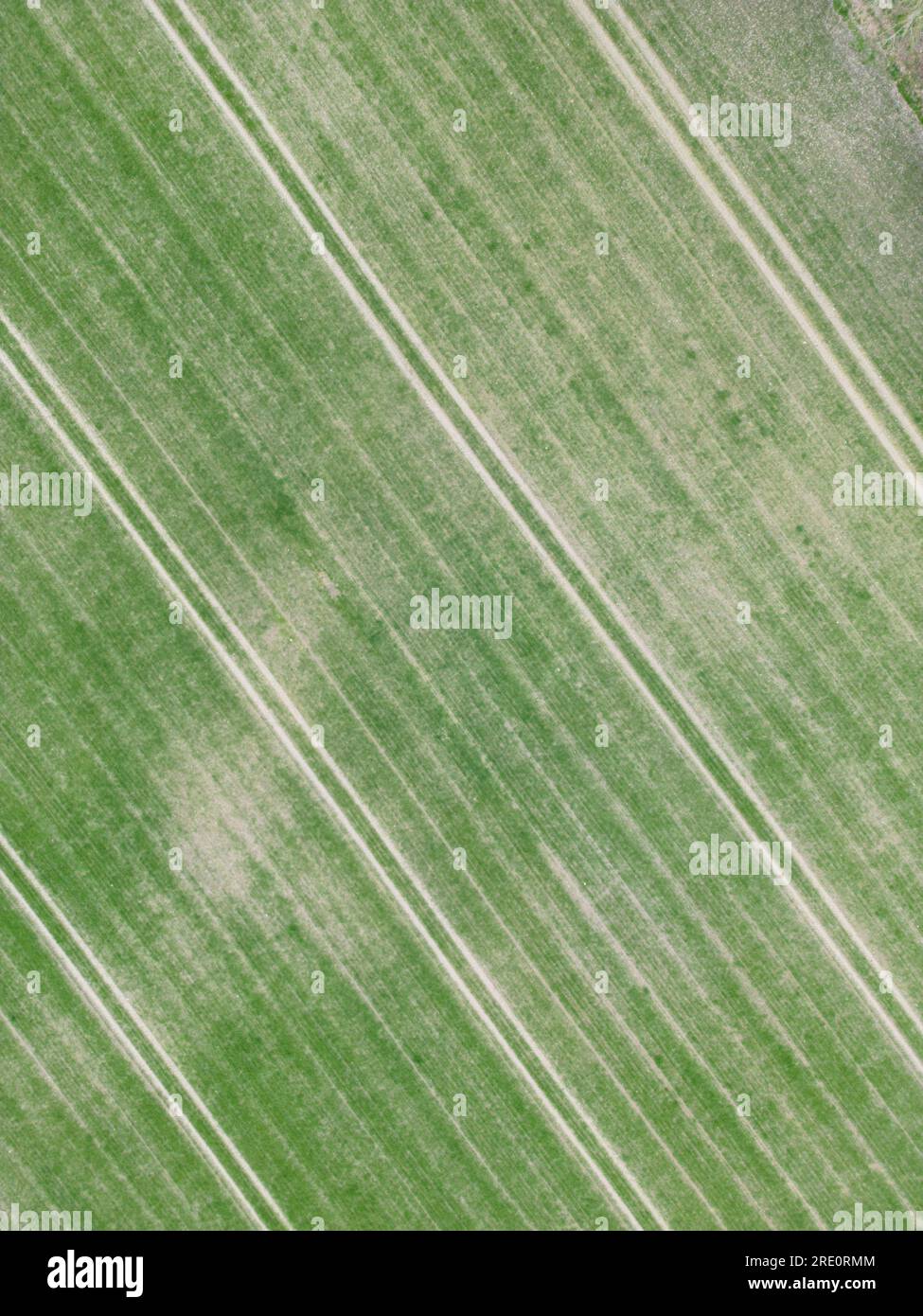 Aerial images of British farmland showing field boundaries and vehicle ...