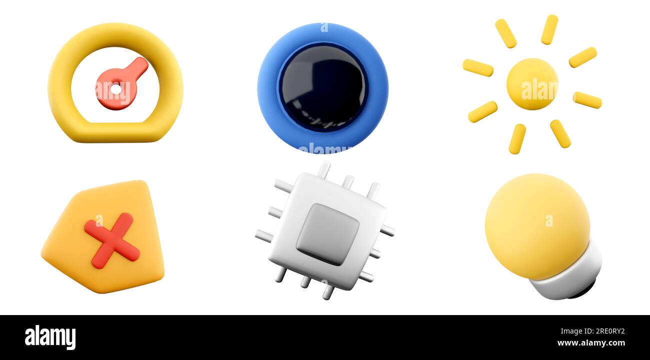 3d rendering Sparkling start button, brightness, microchip, Bookmark ...