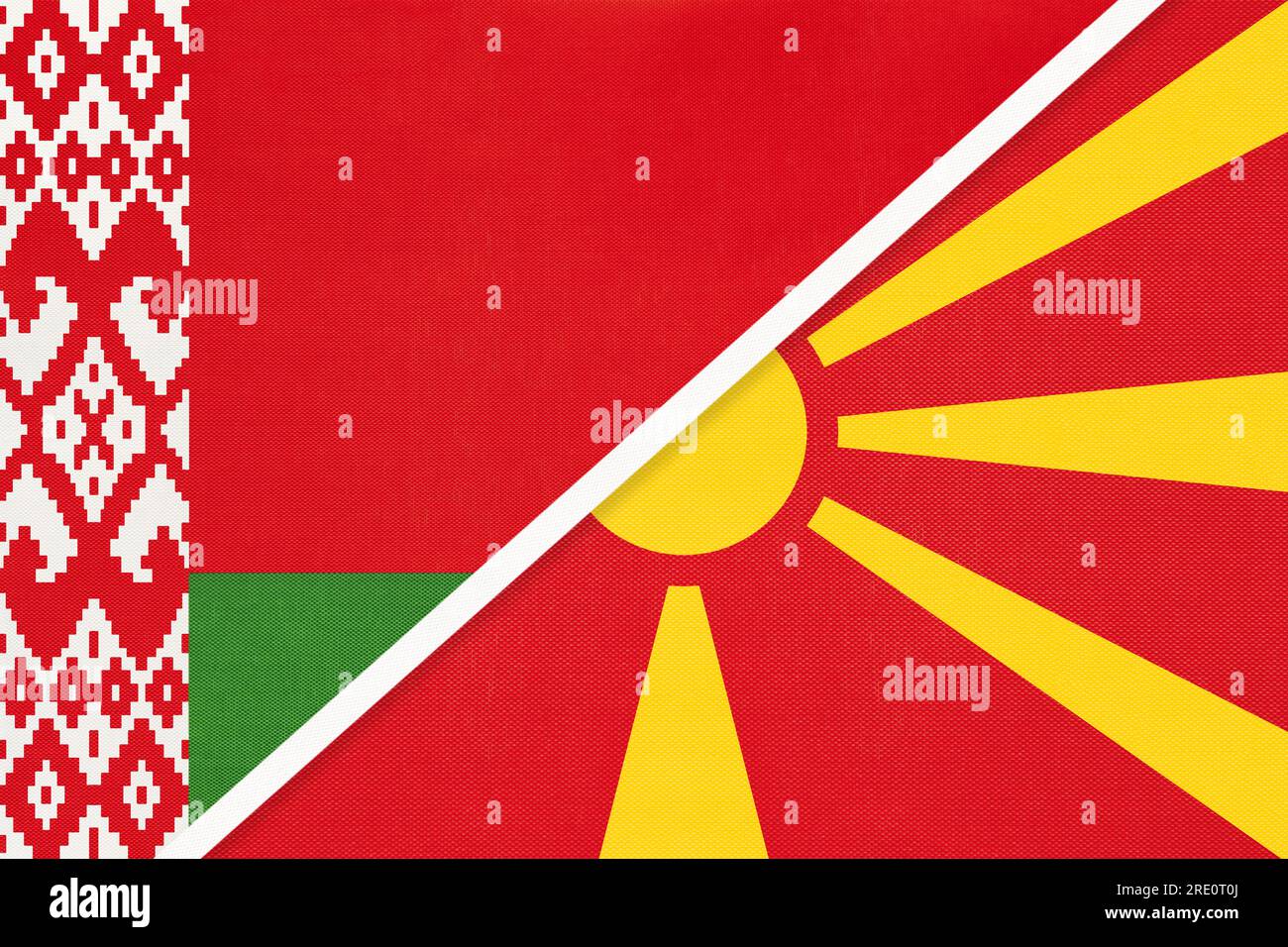 Belarus and North Macedonia, symbol of country. Belarusian vs ...