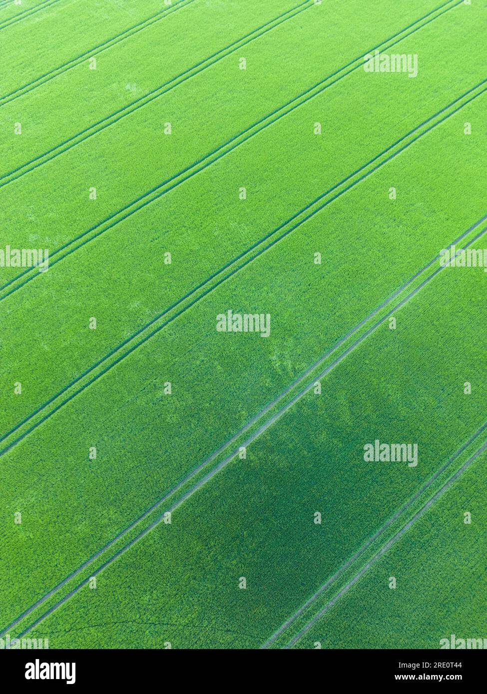 Aerial images of British farmland showing field boundaries and vehicle ...