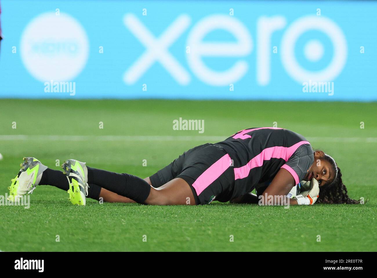 Panama's goalkeeper Yenith Bailey reacts during the Women's World Cup ...