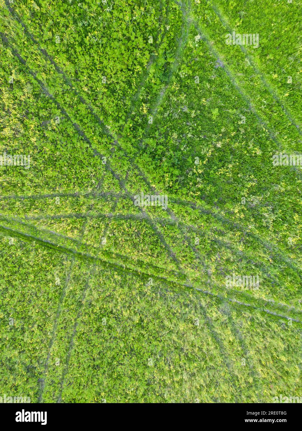Aerial images of British farmland showing field boundaries and vehicle ...