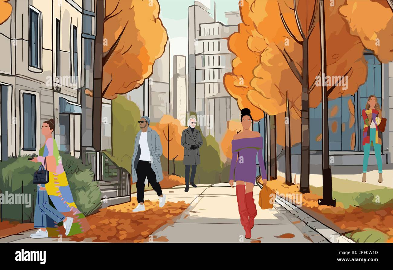 Outfit with street scene Stock Vector Images - Alamy