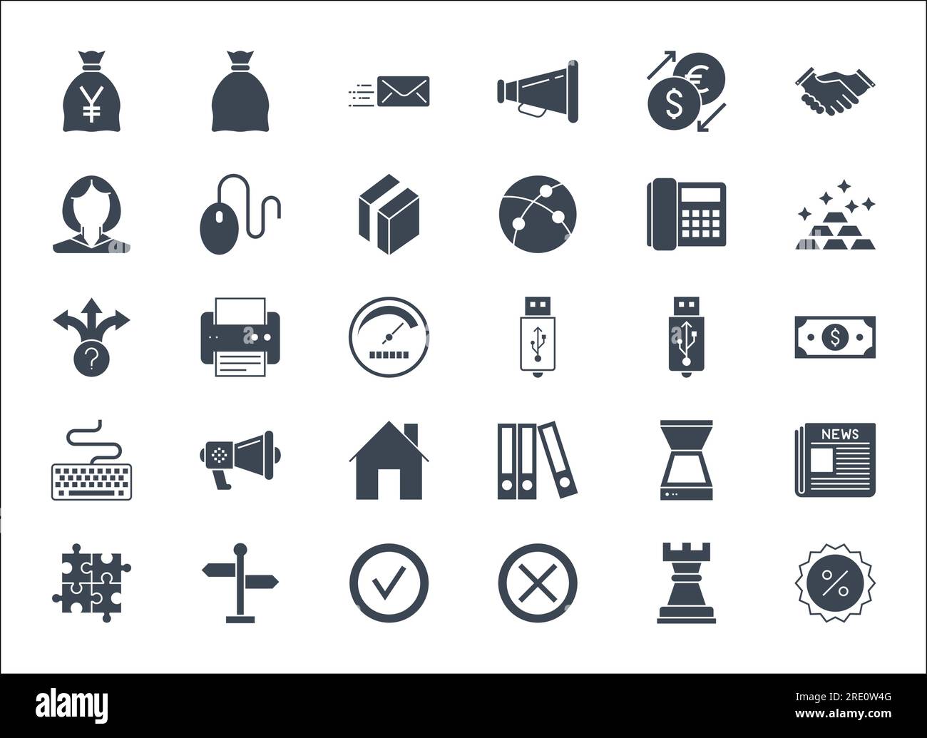 Business, banking and finance icons vector set glyph. Icons for ...
