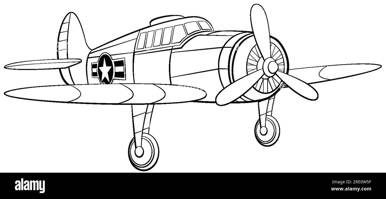 Vintage Airplane Coloring Page