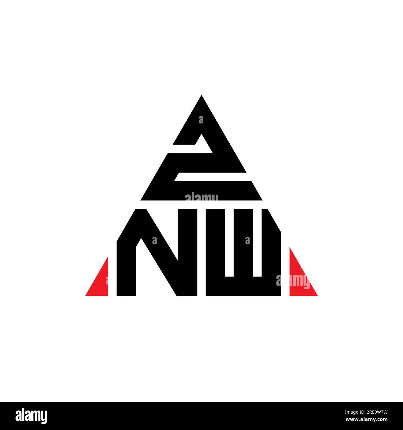 ZNW triangle letter logo design with triangle shape. ZNW triangle logo ...