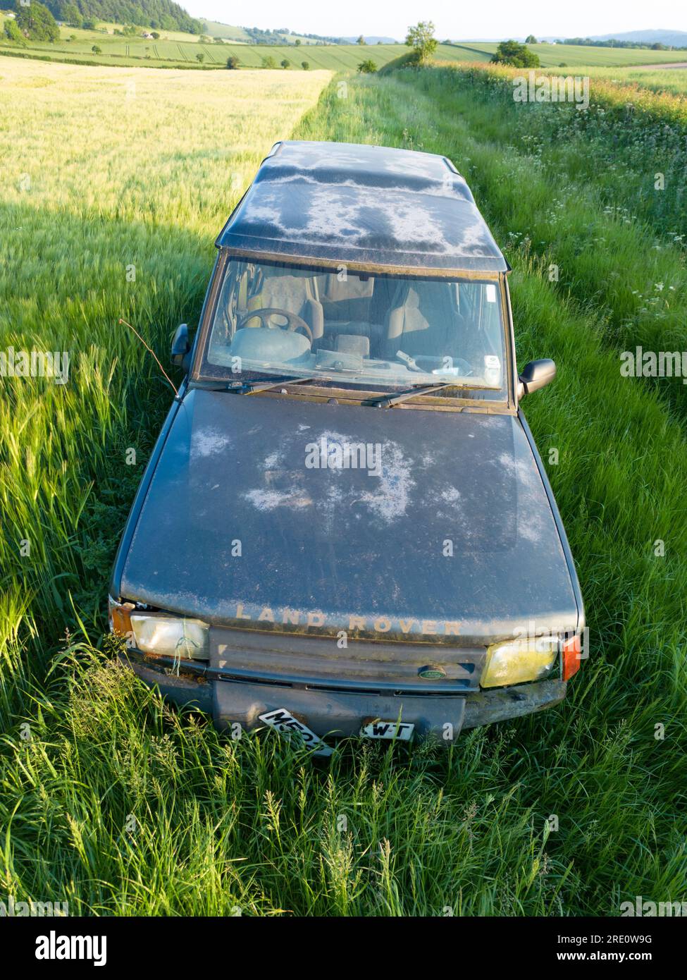Abandoned vehicles and sheet materials on farmland in Shropshire ...