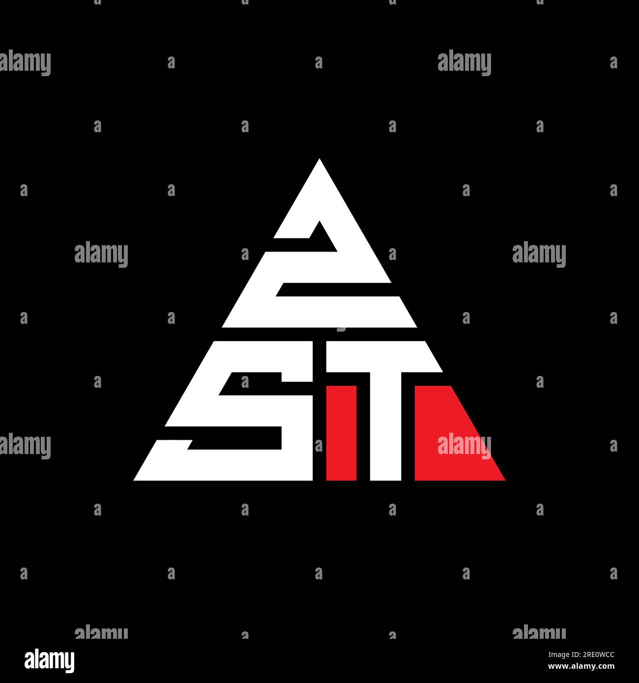 ZST triangle letter logo design with triangle shape. ZST triangle logo ...