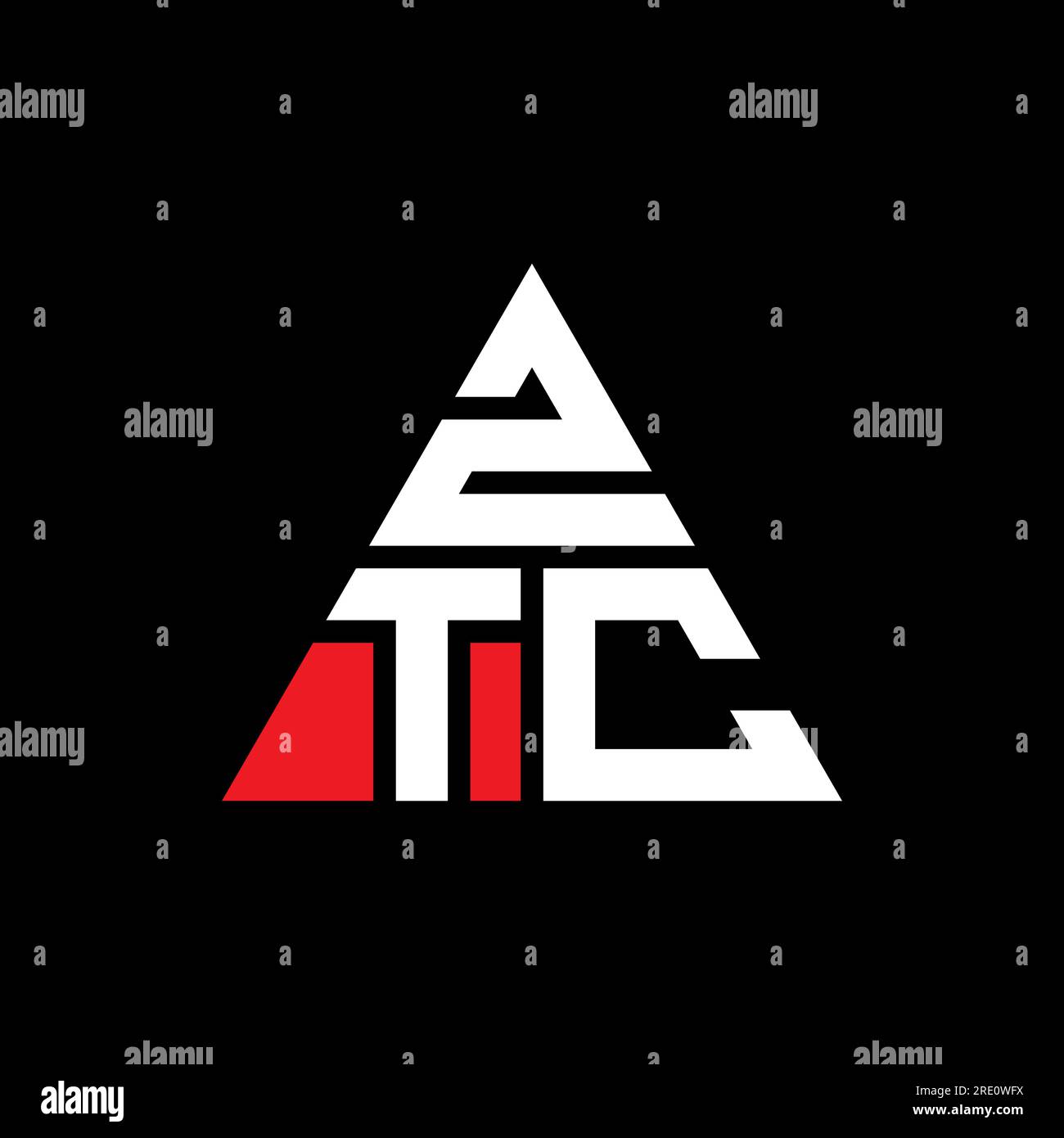ZTC triangle letter logo design with triangle shape. ZTC triangle logo ...