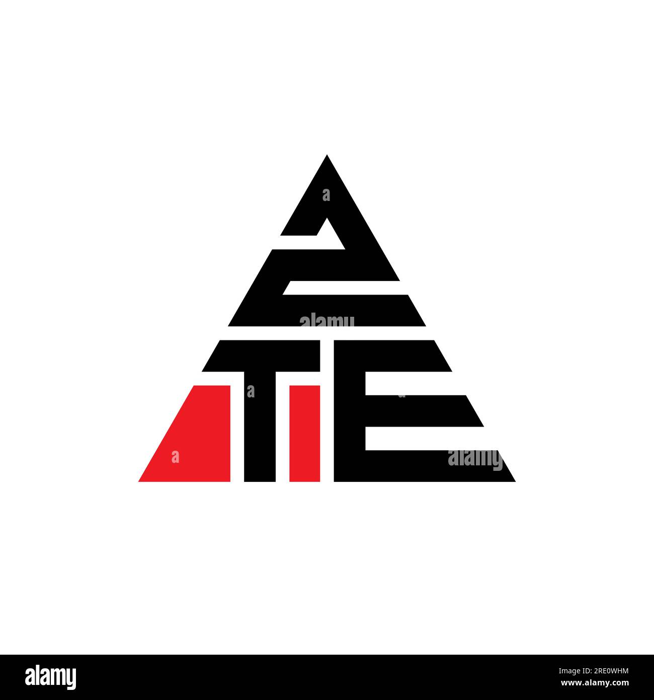 ZTE triangle letter logo design with triangle shape. ZTE triangle logo ...