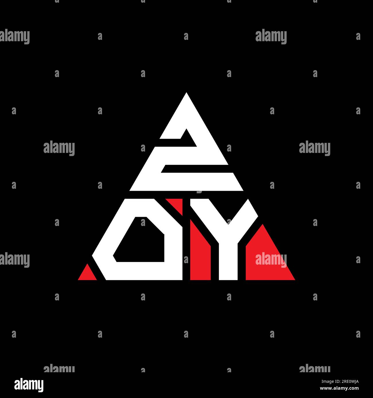ZOY triangle letter logo design with triangle shape. ZOY triangle logo ...