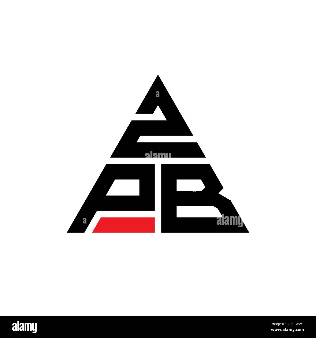 ZPB triangle letter logo design with triangle shape. ZPB triangle logo ...