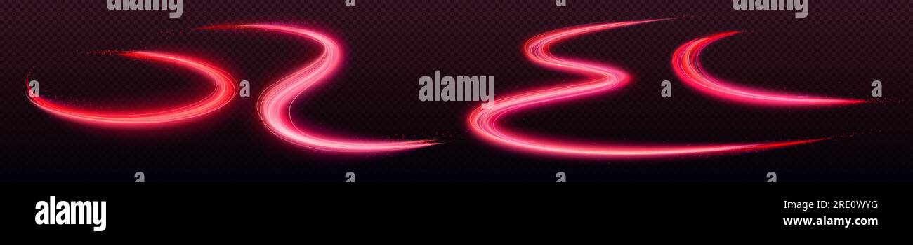 Pink speed line and neon light swirl vector effect. Magic abstract ...