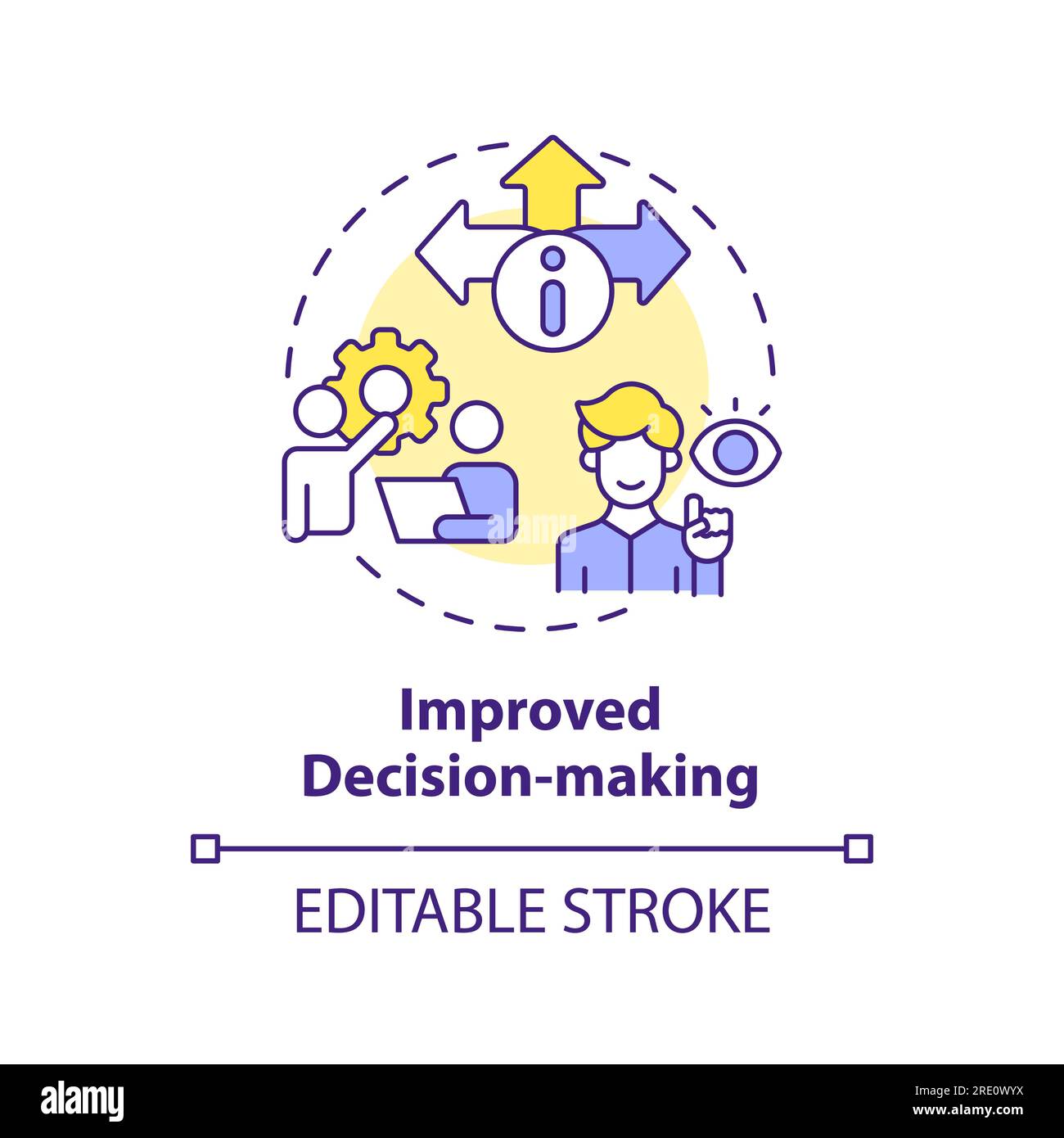 2D improved decision-making concept linear icon Stock Vector Image & Art - Alamy