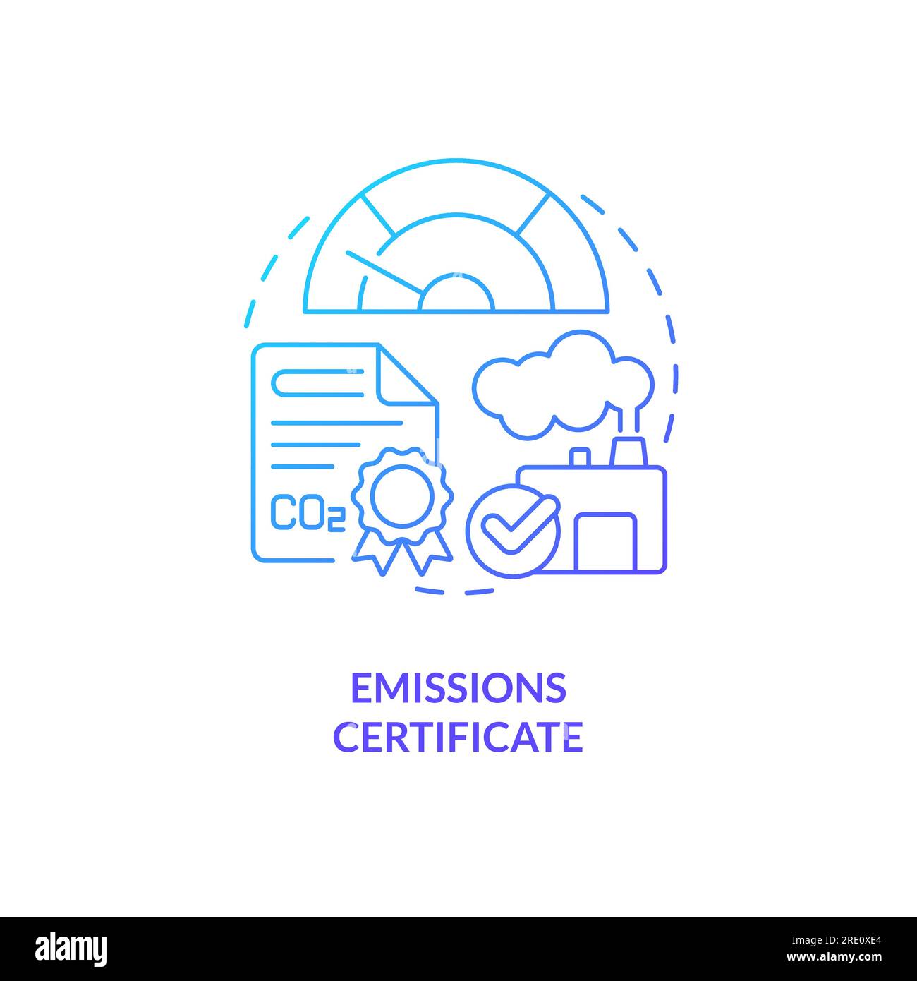 2D emissions certificate concept icon Stock Vector Image & Art - Alamy