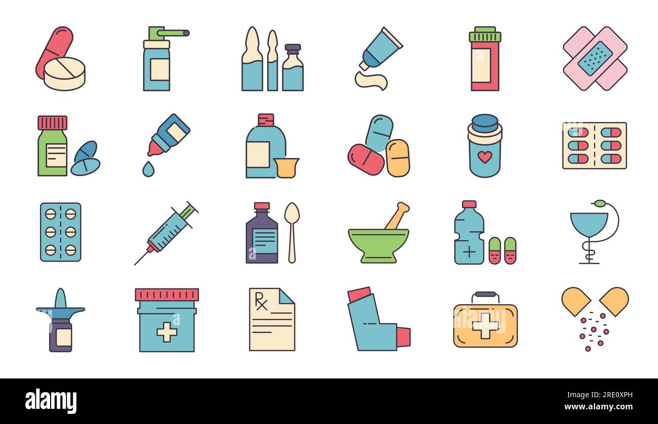 Drugs Related Vector Icons set. Drugs signs. Contains such Icons as ...