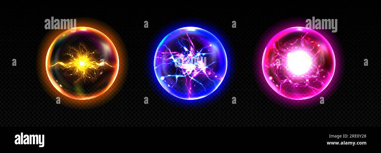 Magic energy balls isolated on transparent background. Vector realistic ...