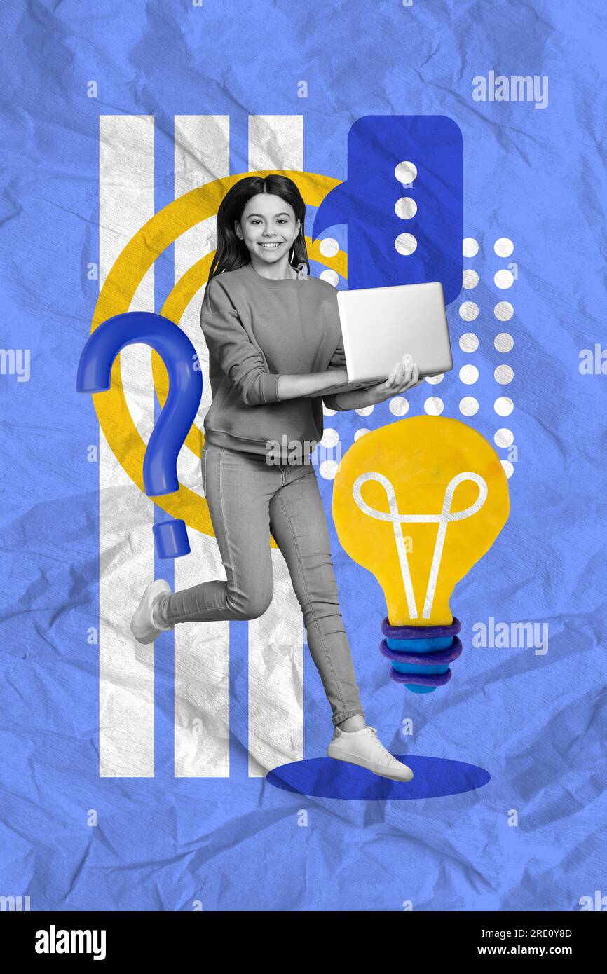 Composite collage picture image of active energetic teenager ...