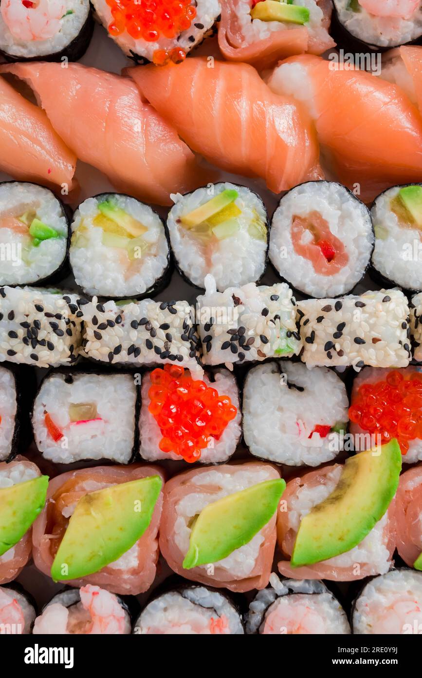 Photo of sushi background Stock Photo - Alamy