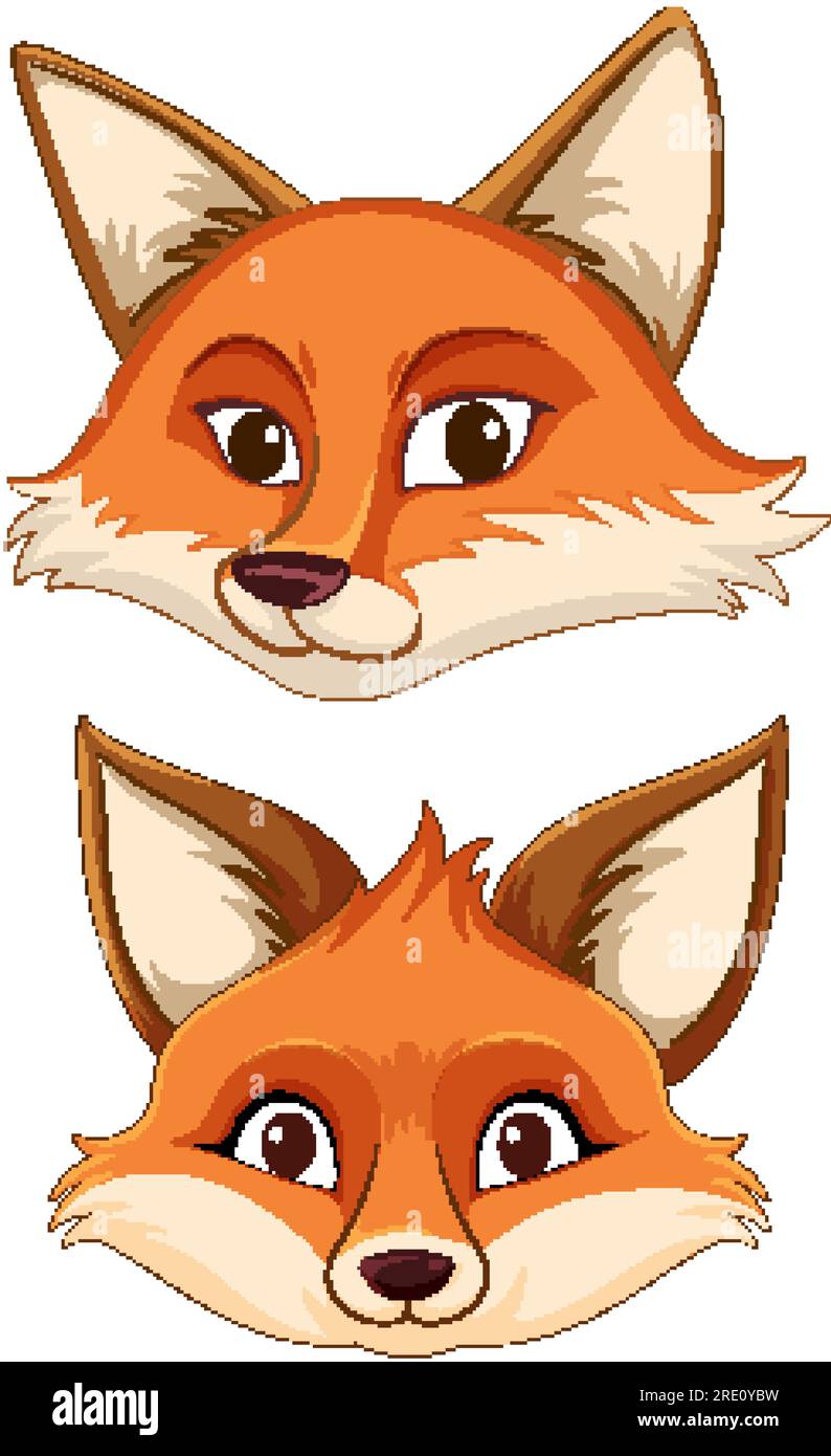 Cute red fox cartoon isolated illustration Stock Vector Image & Art - Alamy