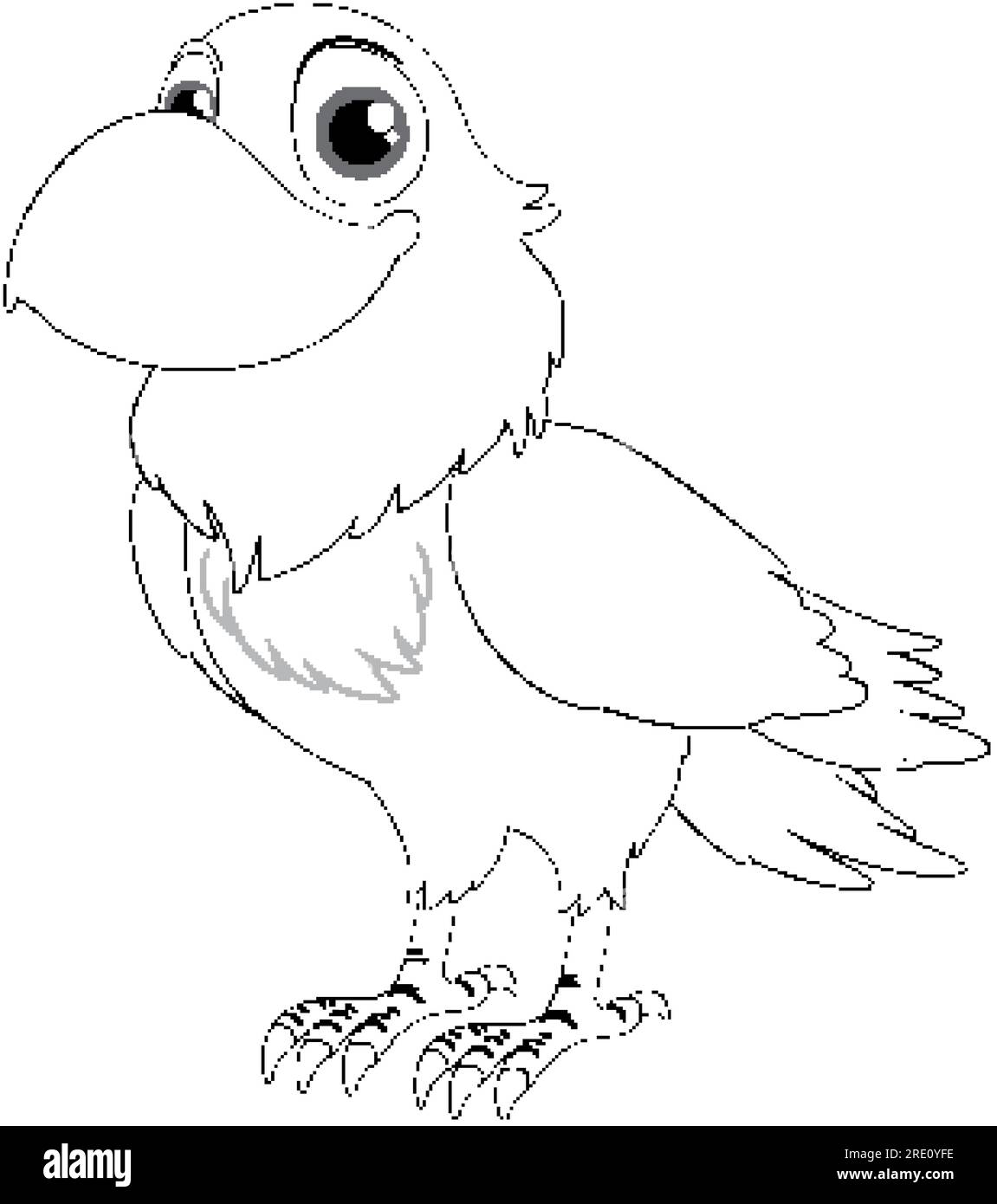 A vector cartoon illustration of a raven standing isolated on a white ...