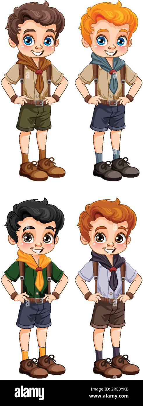 Scout Boy Cartoon Character illustration Stock Vector Image & Art - Alamy