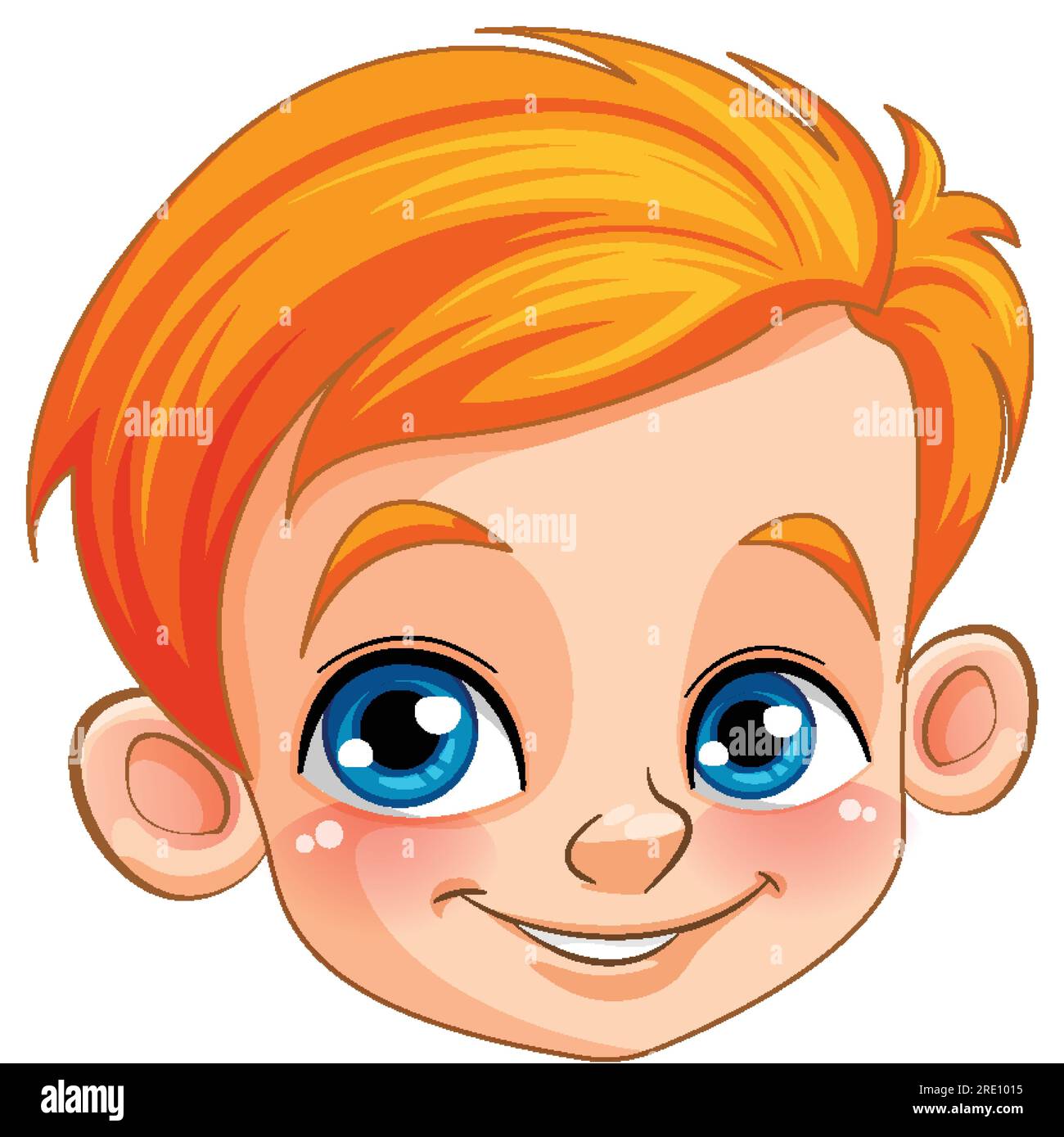 Cute Caucasian boy face isolated illustration Stock Vector Image & Art ...