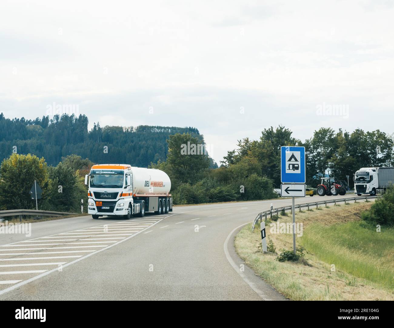Schiltach, Germany - Jul 14, 2022: German rural highway - Fuel delivery ...
