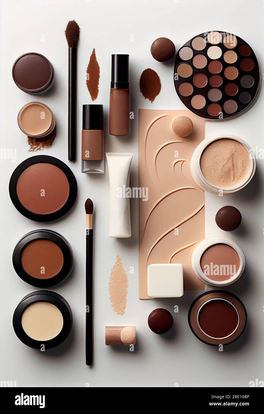 Set of professional decorative cosmetics on white background. Fashion ...