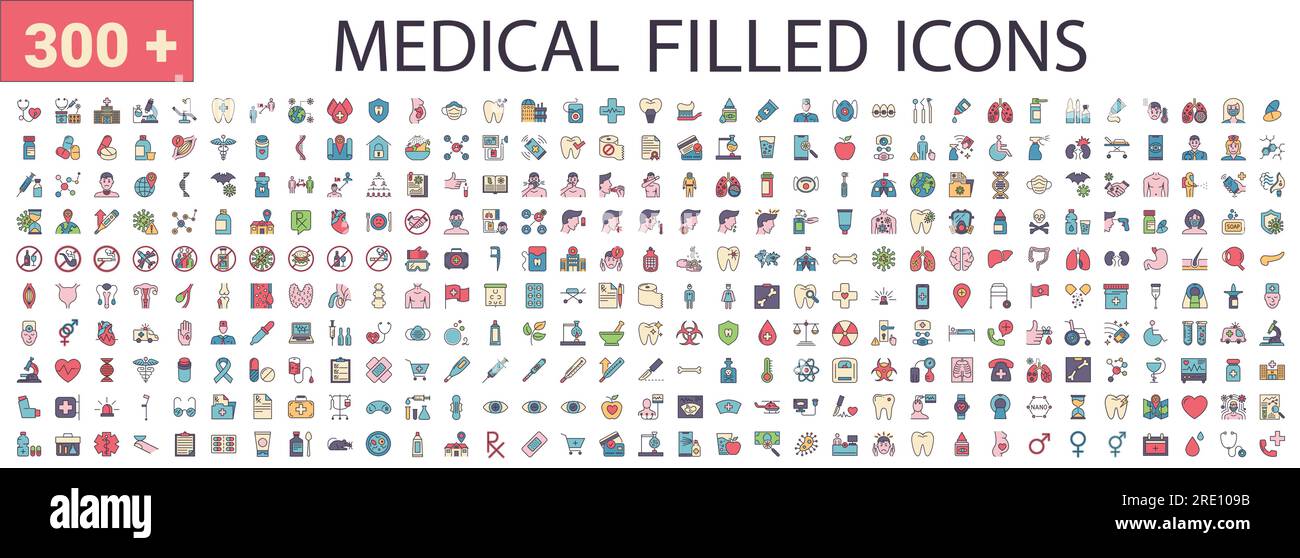 Medical Vector Icons Set. Filled Icons, Sign and Symbols. Medicine ...