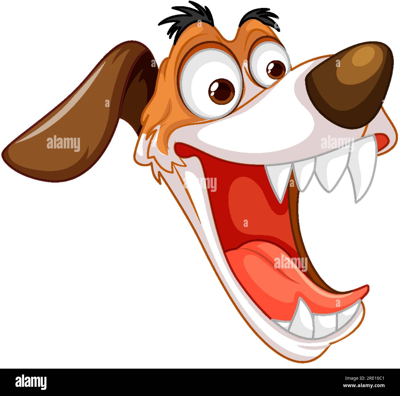 Cute playful crazy dog cartoon head illustration Stock Vector Image ...