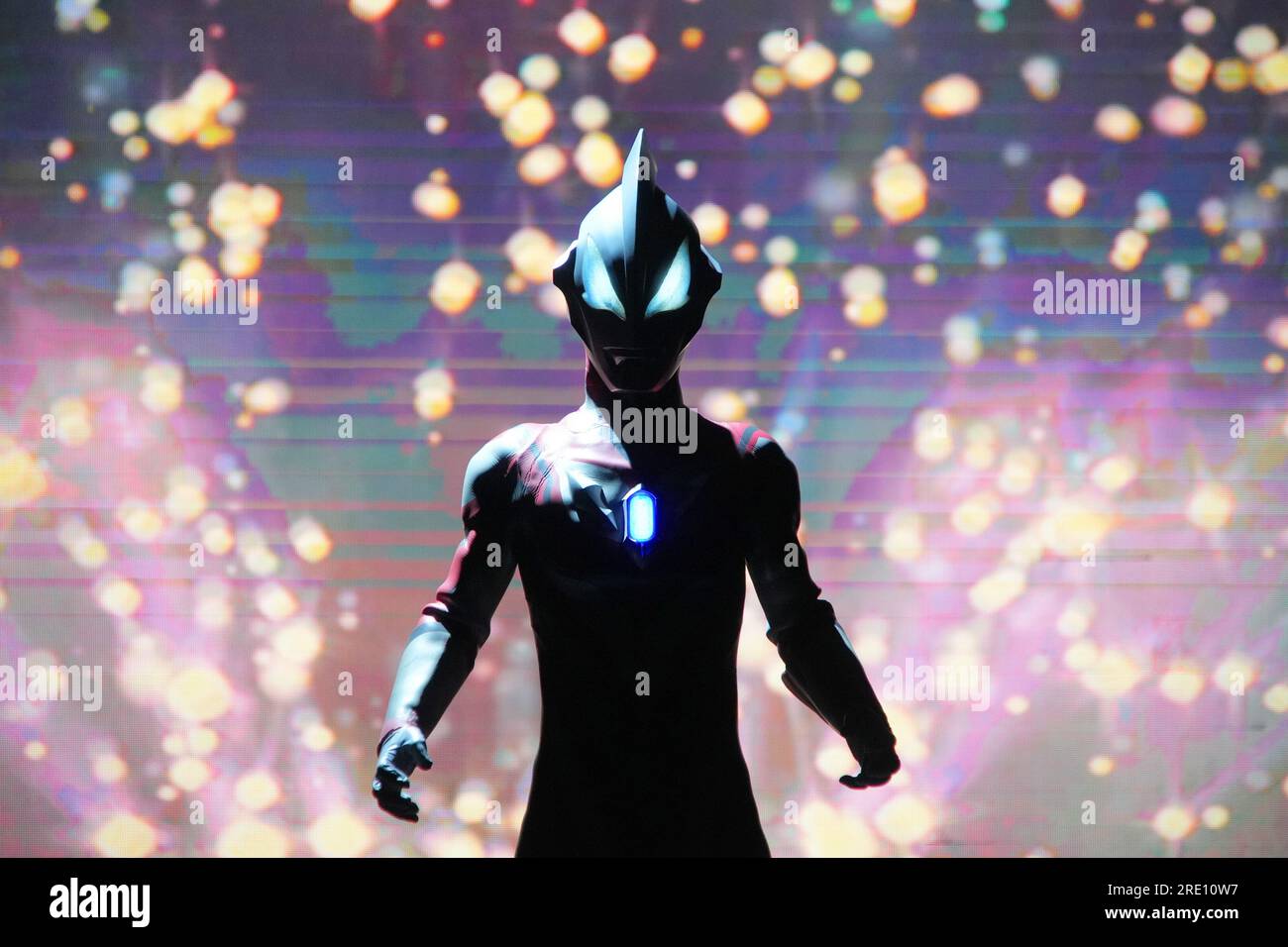 YANTAI, CHINA - JULY 23, 2023 - Ultraman stage play is staged at Fushan ...