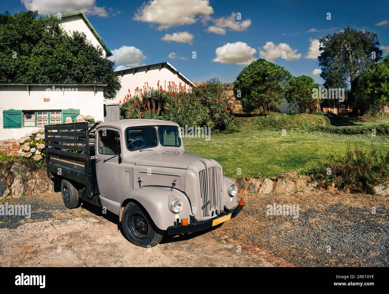 classic austin diesel truck vintage from the 1960 in the driveway in ...