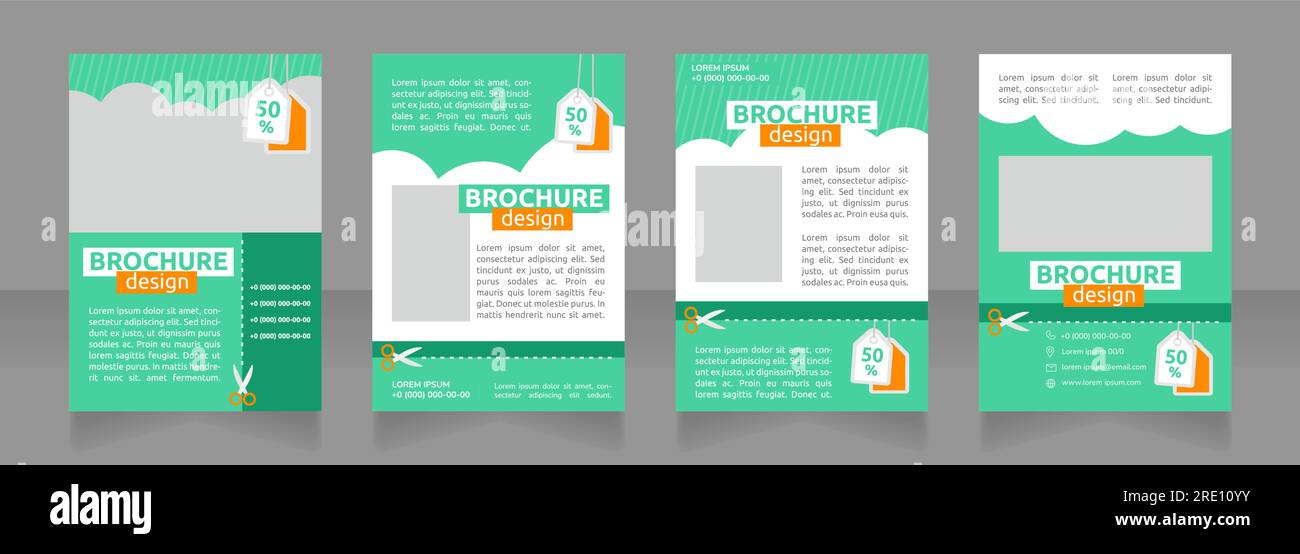 Summer travel deal with coupon clipping blank brochure design Stock ...