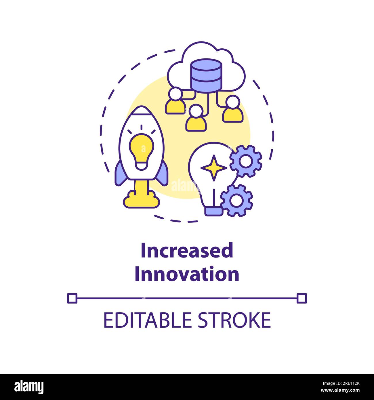 2D increased innovation concept linear icon Stock Vector Image & Art ...