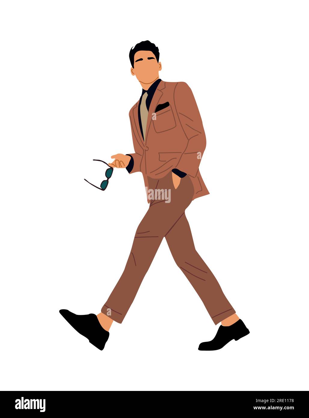 Young business man walking side view vector Stock Vector Image & Art ...
