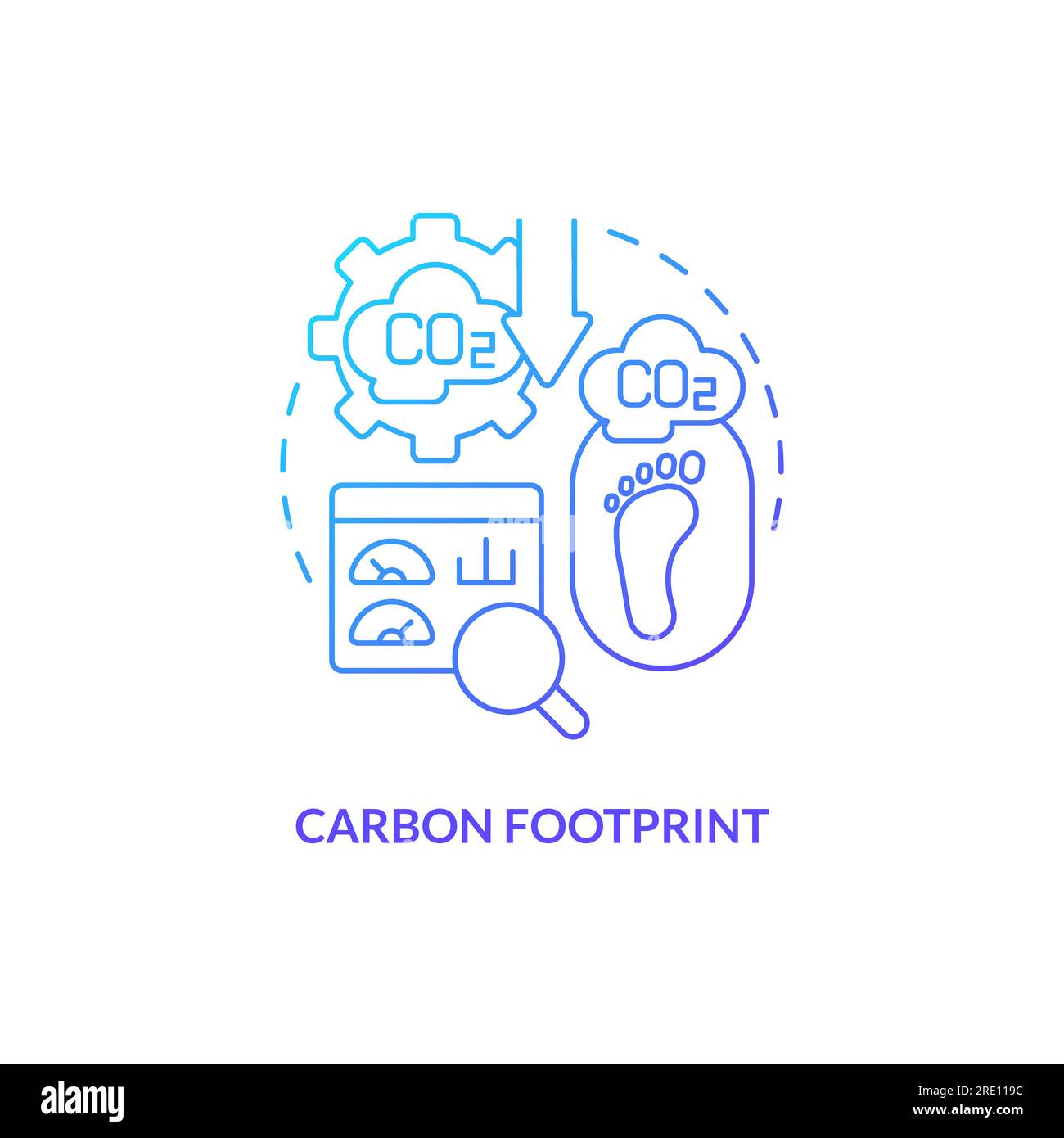 2D carbon footprint concept linear icon Stock Vector Image & Art - Alamy
