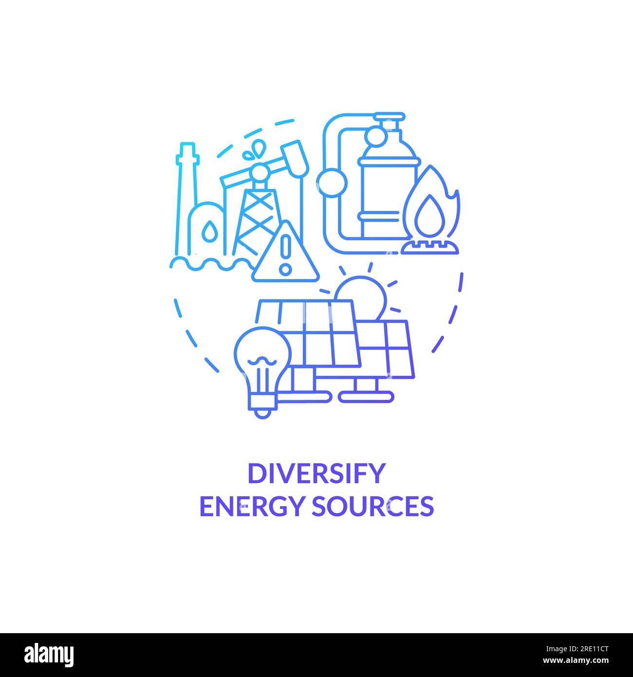 2D diversify energy sources concept icon Stock Vector Image & Art - Alamy